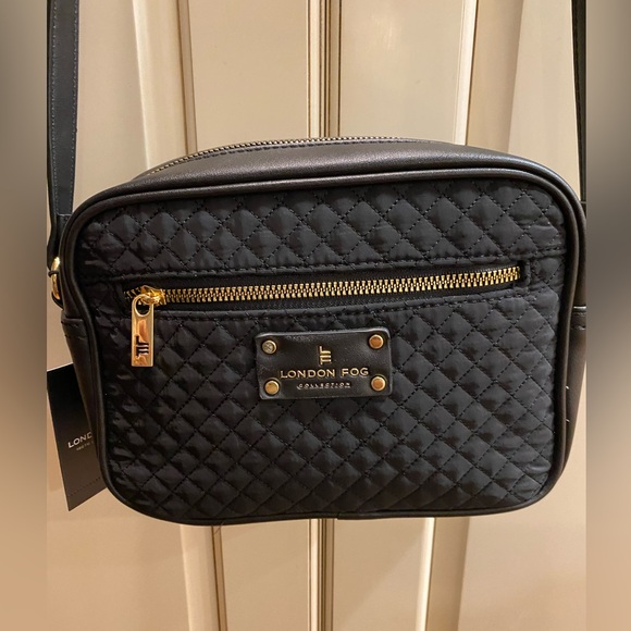 London Fog | Bags | Salen Nwt London Fog Black Quilted Crossbody Bag ...
